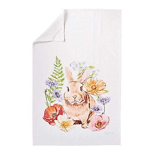 CFF Sunny Bunny Printed Flour Sack Kitchen Dish Towel