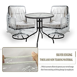 Outdoor Swivel Lounge Chair Cover ,Waterproof Outdoor Chair Covers,Patio Swivel Chair Covers for Outdoor Furniture (1Pack-Transparency, 30" W x 34" D x 38.5" H) (CRYSTAL, 30" W x 34" D x 38.5" H)