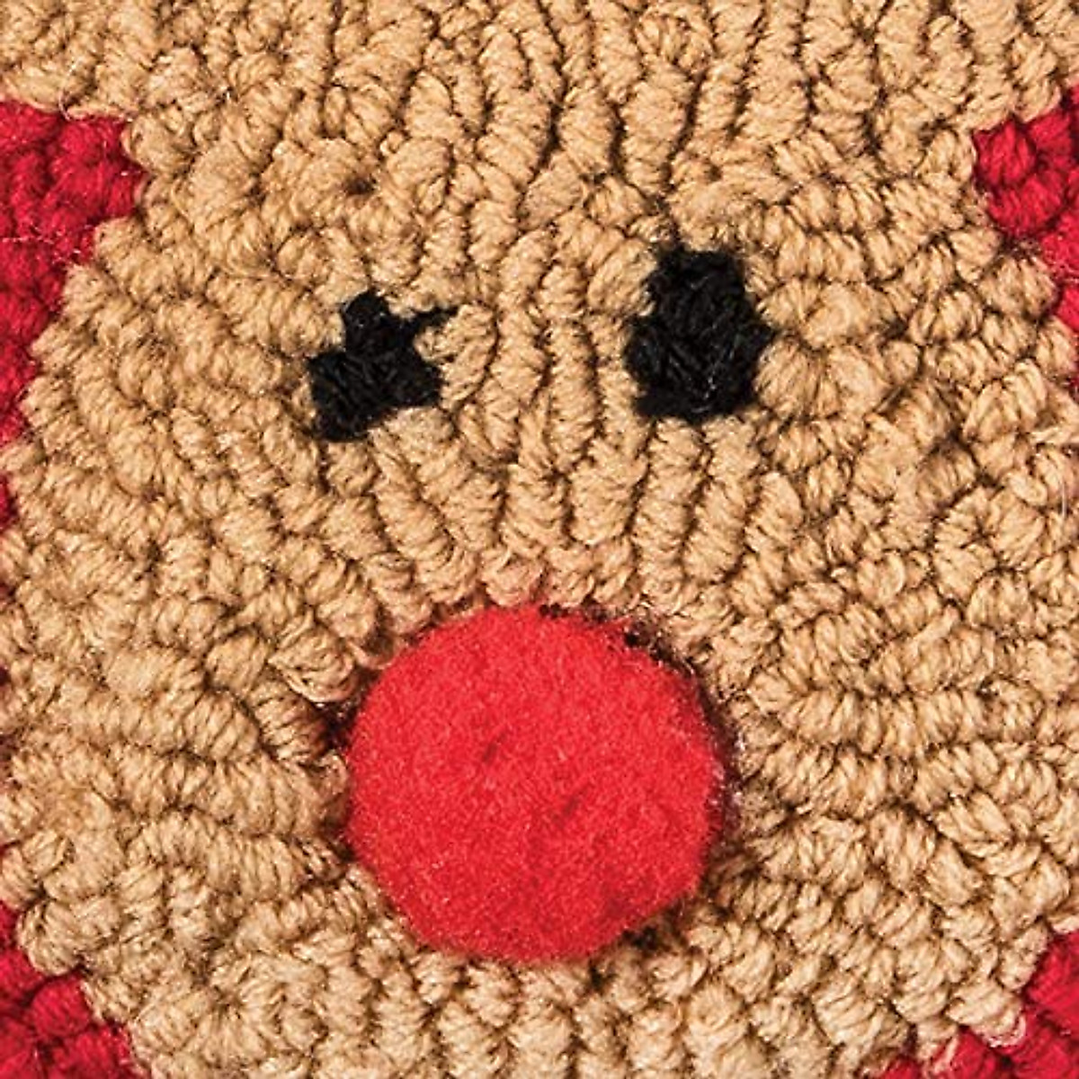 C&F Home Reindeer Games Petite Hooked Christmas Pillow 8 x 8 Red