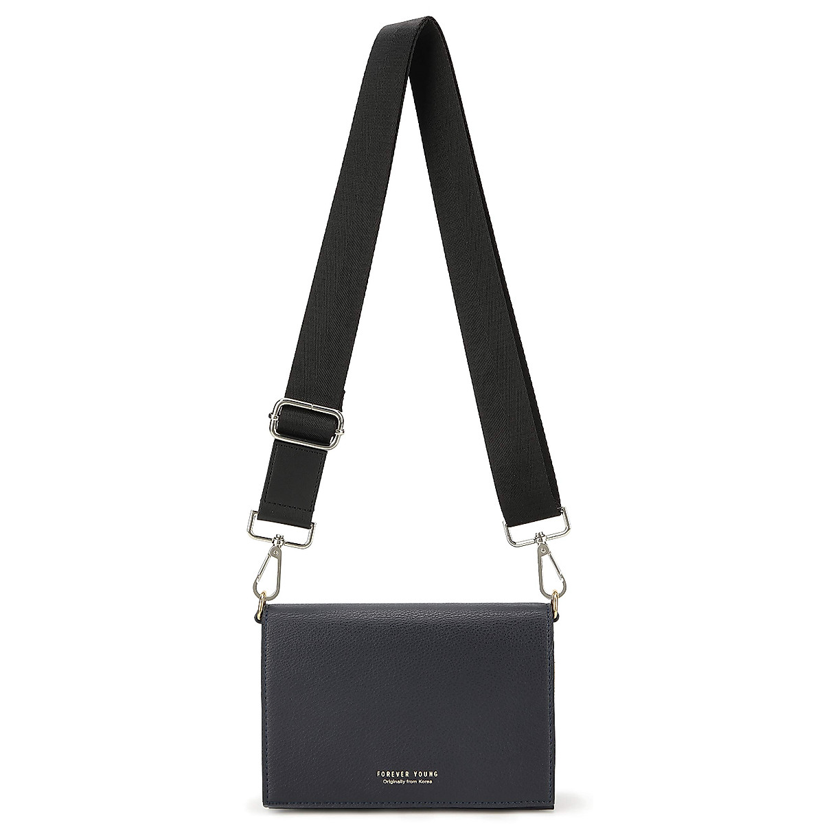 lola mae Wide Shoulder Strap Replacement Adjustable, Removable Guitar Style Multicolor Canvas Crossbody Strap for Handbags (Black-Silver hardware AS148)