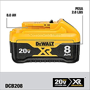 DEWALT 20V MAX* XR Battery, 8.0-Ah (DCB208)