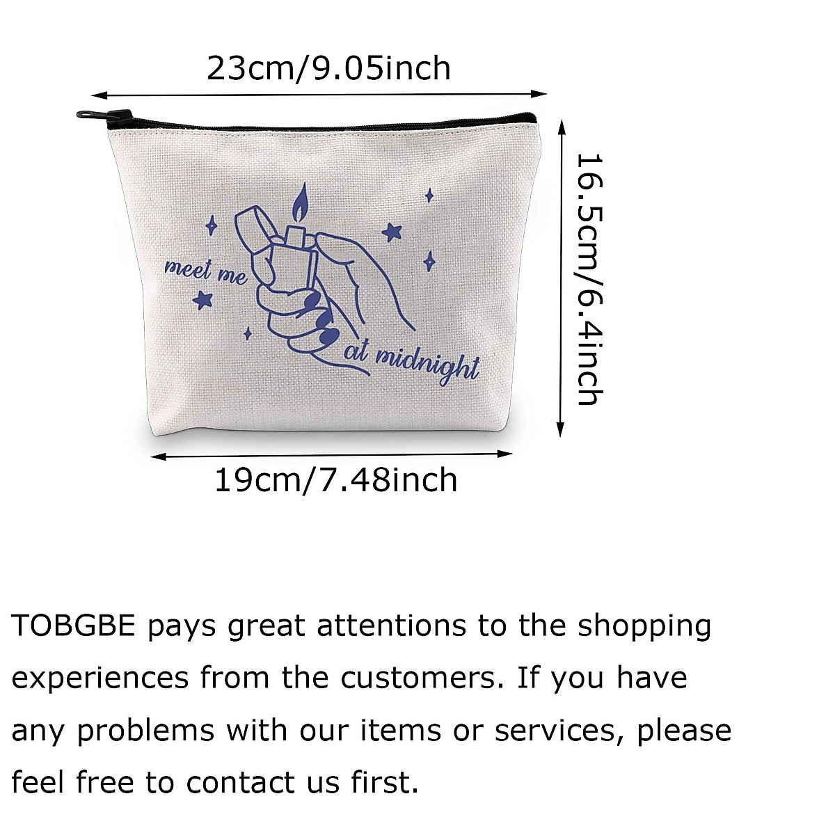 TOBGB Album Gift For Fan Singer Inspired Song Lyrics Zipper Cosmetic Bag Singer's Merchandise Music Lover Gift (Lighter Meet Me)
