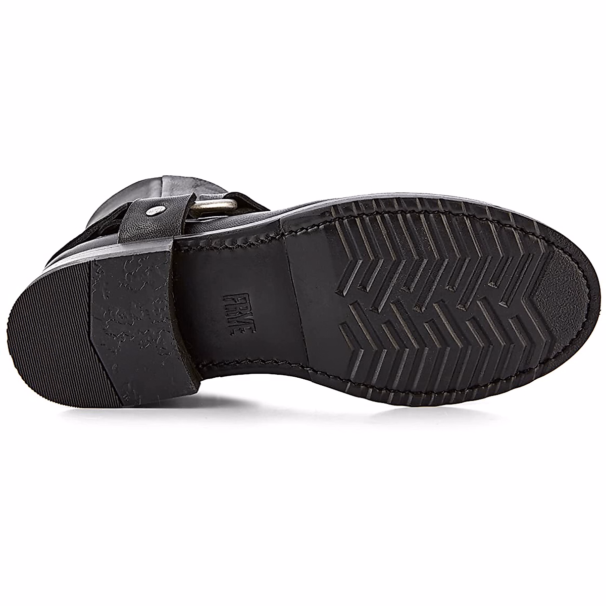 Frye Veronica Harness Short 6" Booties for Women - Leather Upper with Luxurious Leather Lining, Inside Zipper, Snap Harness, and Rubber Lug Outsole, Black - 8 M