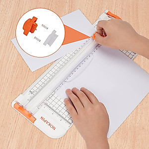 Paper Cutter, 12 Inch Guillotine Paper Trimmer a4 with Automatic Security Safeguard and Side Ruler for Coupon, Craft Paper and Photos (White)