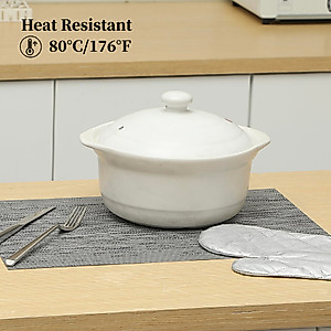 Leetaltree Grey Placemats, Heat Resistant Non-Slip Place mats for Dining Table, Washable Durable PVC Vinyl Woven Table Mats (Set of 4)