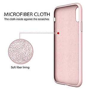 DUEDUE iPhone 11 Pro Max Case, Liquid Silicone Soft Gel Rubber Slim Cover with Microfiber Cloth Lining Cushion Shockproof Full Protective Anti Scratch Case for iPhone 11 Pro Max 6.5 Pink Sand