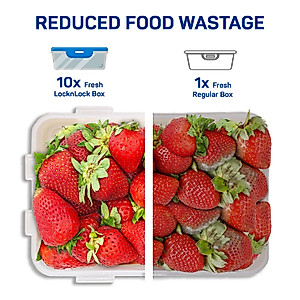 Lock & Lock Classics Tall Rectangular Plastic Airtight Kitchen Or Fridge Container Boxes Set With Leak Proof Lid 1.8 Liter, Set of 3, Transparent (HPL813F x 3)