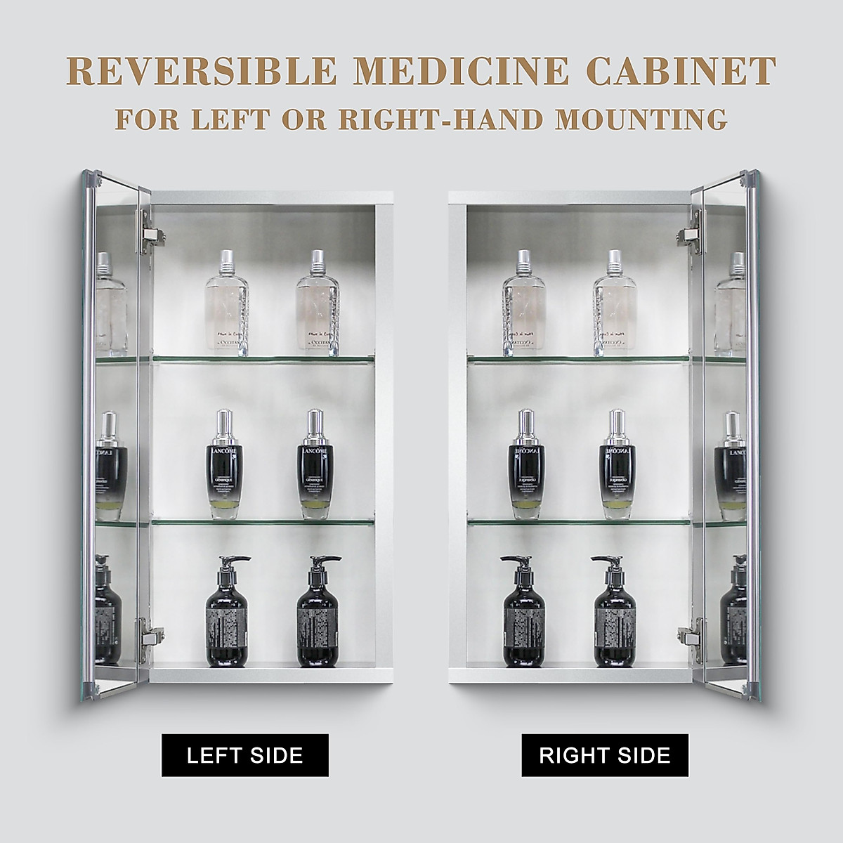 15x26 Inch Medicine Cabinet with Mirror Bathroom Adjustable Shelf Wall Mounted Or Successed White Modern Contemporary Metal Finish Includes Hardware Included