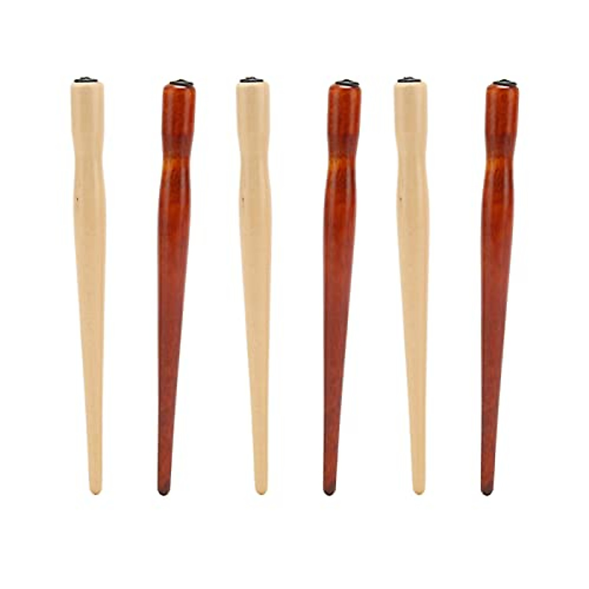 6Pcs Calligraphy Pen Nib Holder Cartoon Comic Pen Metal Dip Pen Set Grip Wooden Pen Holder for Drafting Drawing