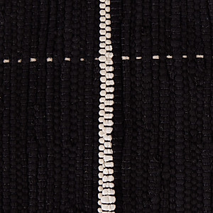 DII Modern Farmhouse Cotton Chindi Rug Collection, 26x40, Black & Cream