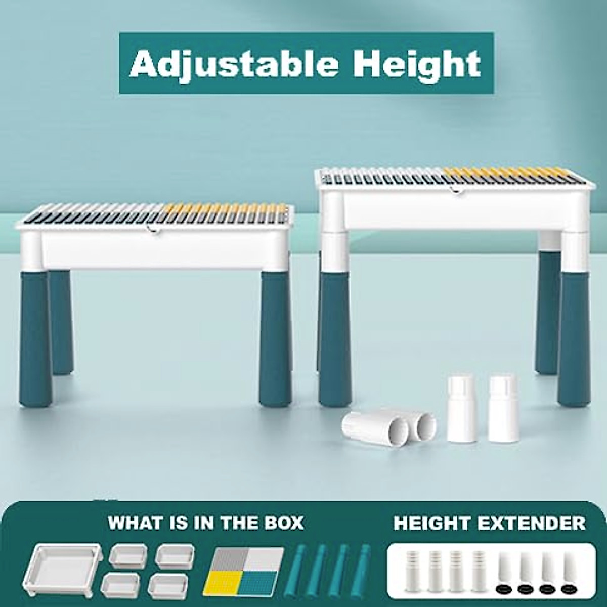 Pairez Toys Small Activity Table for Toddlers 1-3, Kids Sensory Table for Playing Building Blocks, Marble Run Toy, Sand & Water, Color Dough, Art & Craft, Drawing & Learning (Small)