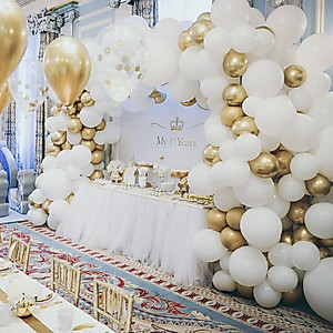 135pcs White Balloons Different Sizes 18" 12" 10" 5" Pearl White Latex Balloon Garland Arch Kit for Boys Girls Birthday Baby Shower Wedding Anniversary Graduation Party Decorations (03-White)