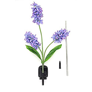 VOGOYO Solar Outdoor 3 Lamp Lawn Outdoor Garden LED Stake Head Decorative Light Solar Artificial Flowers Red Flowers Artificial Dried Flowers (Color : Colorful, Size : One Size)