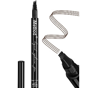 iMethod Eyebrow Pen - iMethod Eyebrow Pencil with a Micro-Fork Tip Applicator Creates Natural Looking Brows Effortlessly and Stays on All Day, Black/Brown