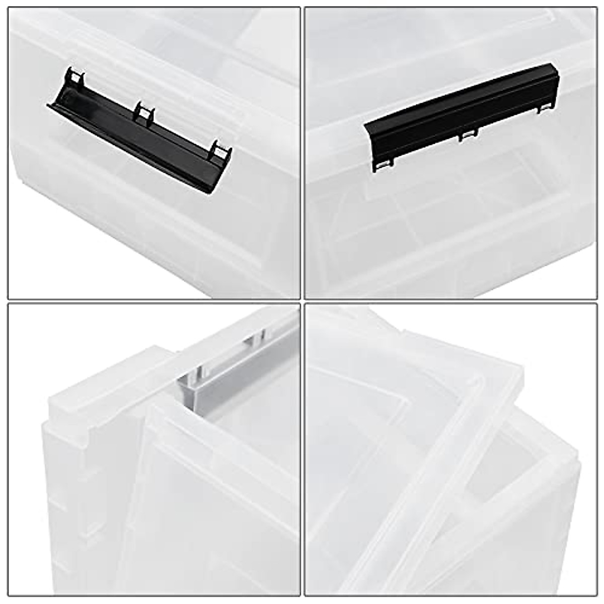 Pekky 16L Collapsible Storage Box with Lid, 2 Packs Stackable Folding Bin