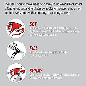 Ortho Dial N Spray Hose-End Sprayer for Liquid Weed and Insect Killer, Fungicide, Fertilizer with 14 Dilution Settings red