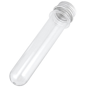 SINJEUN 80 Pack 45ml Clear Plastic Test Tubes with Caps, 25x140mm Bath Salt Tubes, Good Seal Test Tubes Containers with Screw Lip for Sample, Gumball, Candy, Scientific Experiments