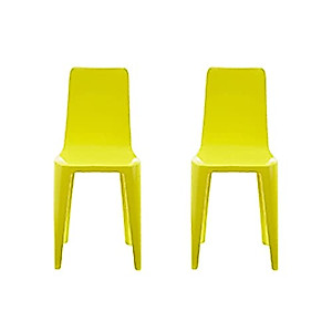 Replacement Parts for Barbie Dreamhouse Playset - GRG93 ~ Barbie Doll Size Plastic Yellow Kitchen Chairs ~ Set of 2