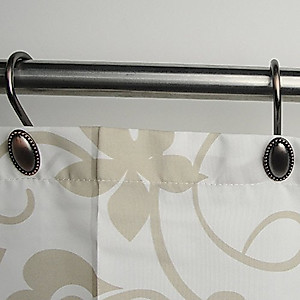 Shower Curtain Rings Hooks Bathroom Home Shower Decorative Rod Rustproof Metal Clips 12Set / Pack Metal Ball Style