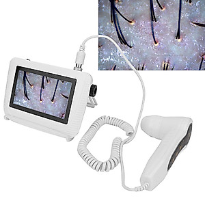 Skin Hair Analyzer, 5 Inch LCD Screen Digital Skin Diagnosis Scanner System Hair Analyzer Analysis Scanner Rechargeable Hair Analyser Machine Digital Skin Health Detection for Home Salon Use(US)