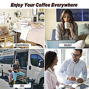 CHULUX Upgrade Single Serve Coffee Maker, 12oz Fast Brewing Machine Brewer Compatible With Pods & Reusable Filter, Auto Shut-Off, One Button Operation, for Hotel, Office, or Travel