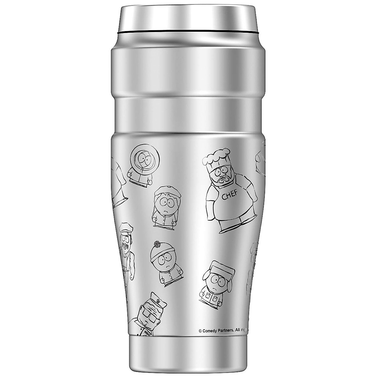 South Park South Park Sketched THERMOS STAINLESS KING Stainless Steel Travel Tumbler, Vacuum insulated & Double Wall, 16oz
