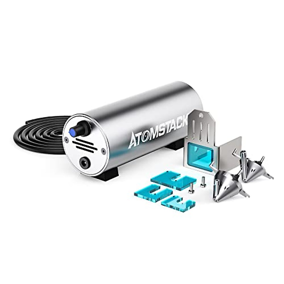 ATOMSTACK F30 Air Assist, Laser Engraver Laser Air Assist Pump with 2M Tube for ATOMSTACK X7 PRO/S10 PRO/A10 PRO/A5 PRO, Remove Smoke Dust, Cleaner Cutting Object Edges with Airflow 10-30L /Min