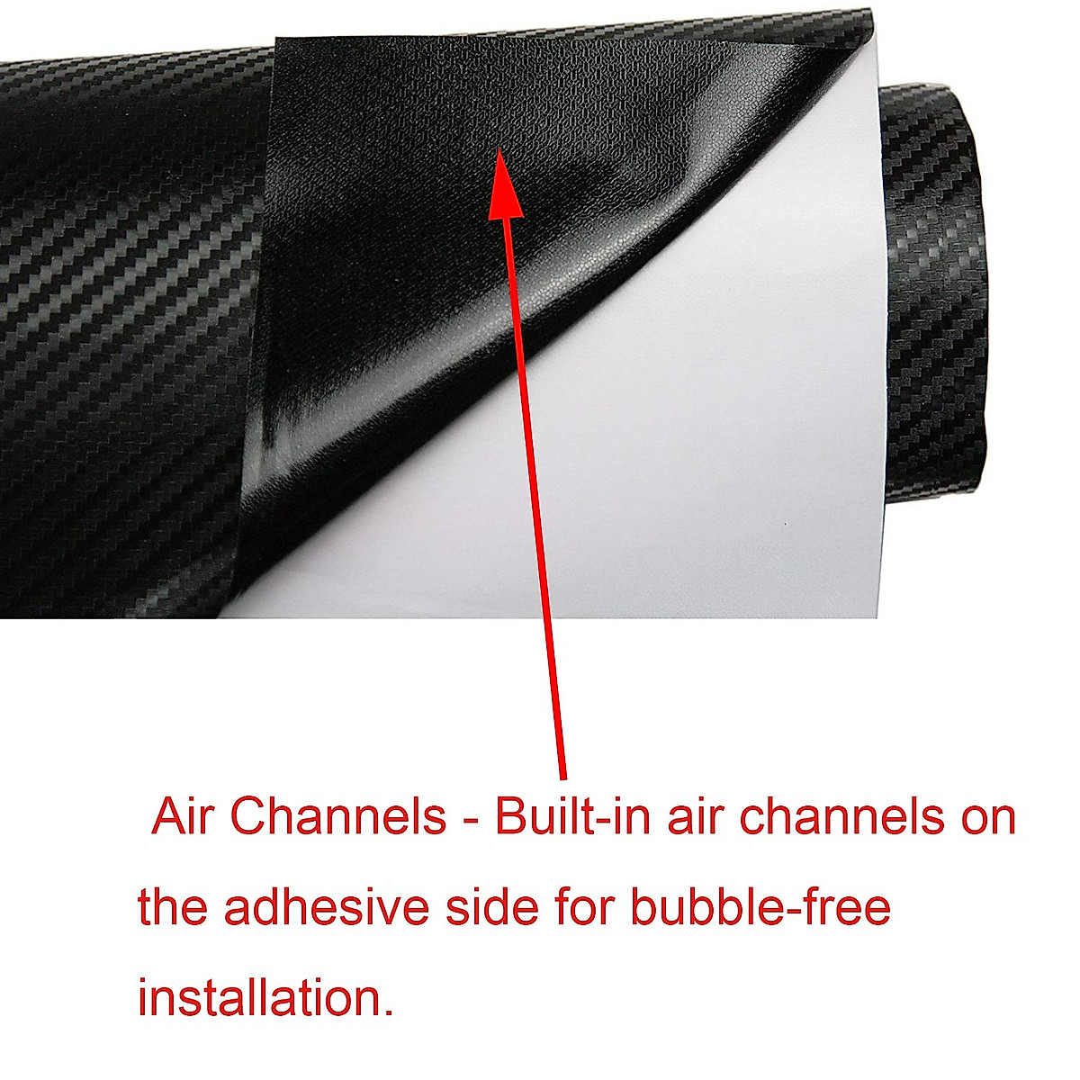 LZLRUN 3D Carbon Fiber Vinyl Wrap - Outdoor Rated for Automotive Use - 12 inches x 60 inches Contain Knife and Hand Tool (Black)