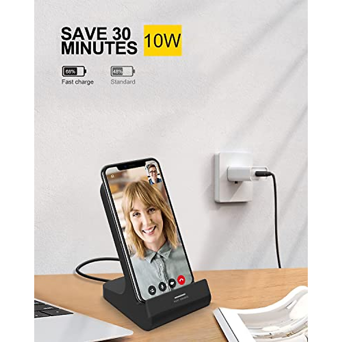 Oinmely Z1 Wireless Charger Wireless Phone Charger Stand 10W Max Compatible with Apple iPhone 14 13 12/12 Pro Max/ 11Pro/11Pro Max/XR/XS Max/XS/X/8/8Plus, Samsung Galaxy