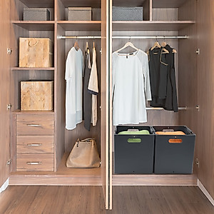 Sandmovie 11 Inches Gray Plastic Collapsible Storage Cubes, Foldable Cube Storage Bin, 4 Packs