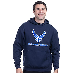Ann Arbor T-shirt Co. U.S. Air Force Hoody | Licensed United States Airforce Tee Shirt, USAF Airman Veteran Hooded Hoodie - (Hoodie,XL)