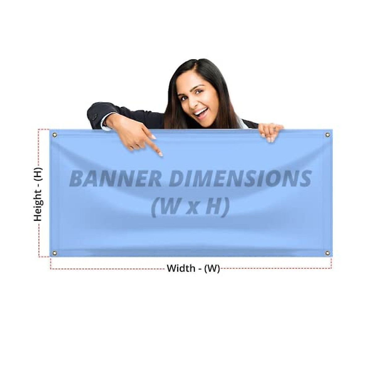 BannerBuzz Custom Fabric Mesh Banner, 115 GSM Polyester Mesh Fabric, Hemmed Edges with Grommets, Single Sided Print, 1440 DPI Dye Sublimation Printing (8’ W X 5’H)