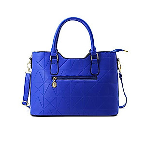 LIZHIGU Womens Leather Shoulder Bag Tote Purse Fashion Top Handle Satchel Handbags Royal Blue