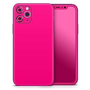 Design Skinz Solid Pink V2 - DesignSkinz Protective Vinyl Decal Wrap Skin Cover Compatible with The Apple iPhone 11 Pro (Full-Body, Screen Trim & Back Glass Skin)