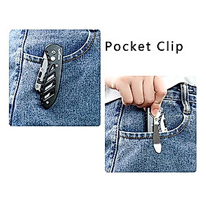 ALBATROSS UPK001 Utility Knife,Quickly Change Blades, Black Folding Pocket Knife Used for Cartons, Cardboard and Boxes