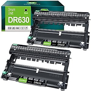 GREENBOX (No Toner) DR630 Compatible Drum Unit Replacement for Brother DR630 DR 630 for DCP-L2520DW DCP-L2540DW HL-L2320D HL-L2300D HL-L2305W HL-L2380DW HL-L2340DW HL-L2360DW (12,000 Pages, 2 Black)