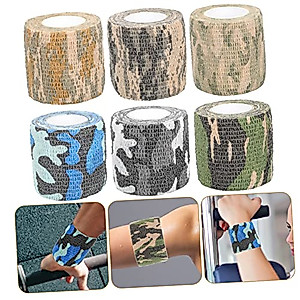 CLISPEED 6pcs Sports Tape Camo Tape Elastic Bandages Elastic Wrap Bandages First Aid Tape Sticky Bandage Wrap Stretchy Bandage Fitness Wrap Tapes Adhesive Muscle Tapes Cohesive Bandage Tape