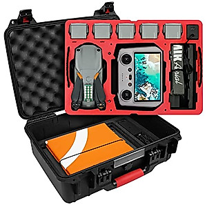 SYMIK P380-MA2DL-V3 Dual Layer Waterproof Hard Carrying Case for DJI Air 2S / Mavic Air 2 Drone/Fly More Combo w/DJI RC/RC Pro/Smart or RC-N1 Standard Controller, Landing Pad, iPad, Accessories