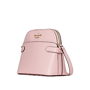 Kate Spade Staci Dome Saffiano Leather Crossbody Bag Purse Handbag, LIGHT CREPE