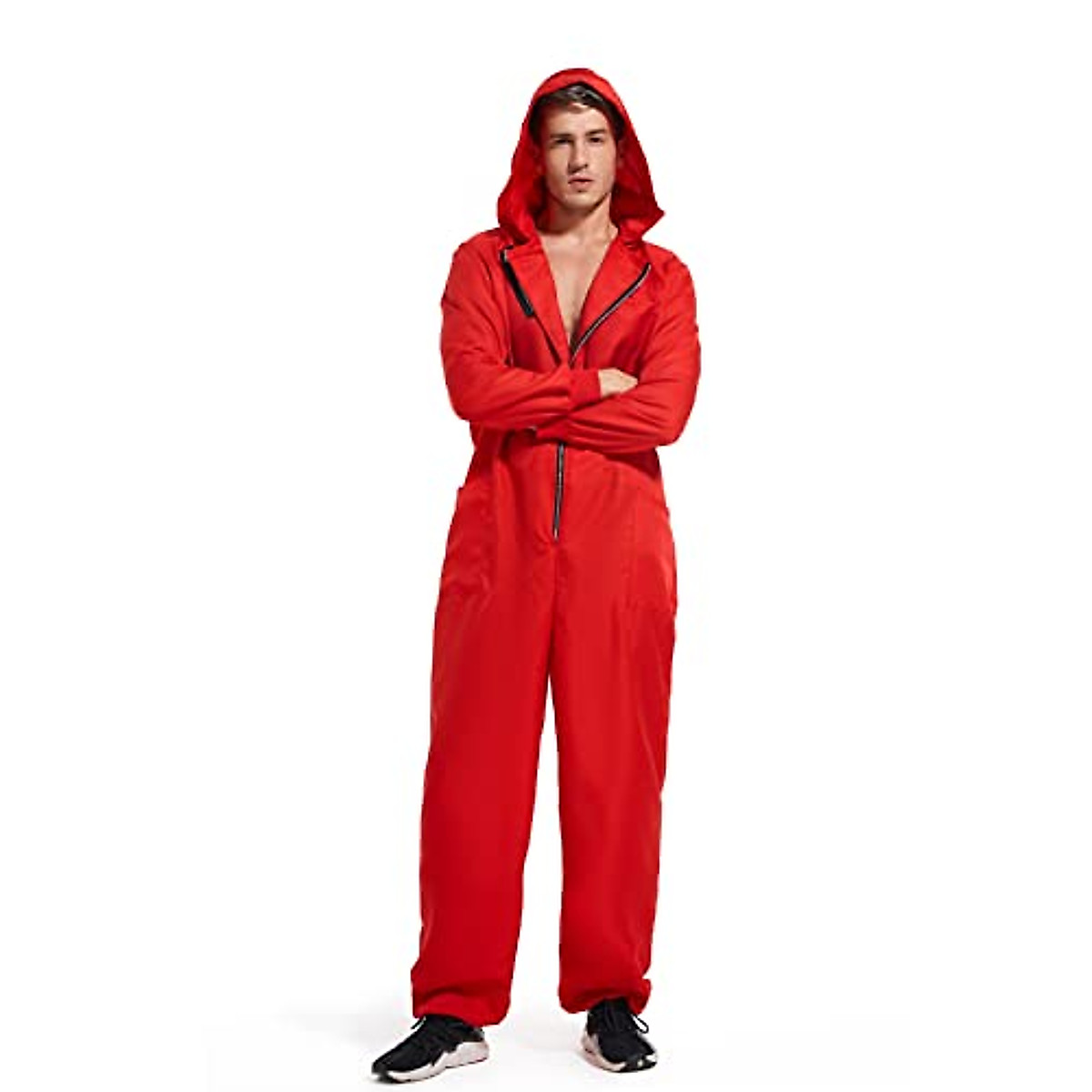 Lukyamzn Halloween Red Money Jumpsuit Cosplay Party Tracksuit Outfits Props Role Play Red Classic Costume from TV Series