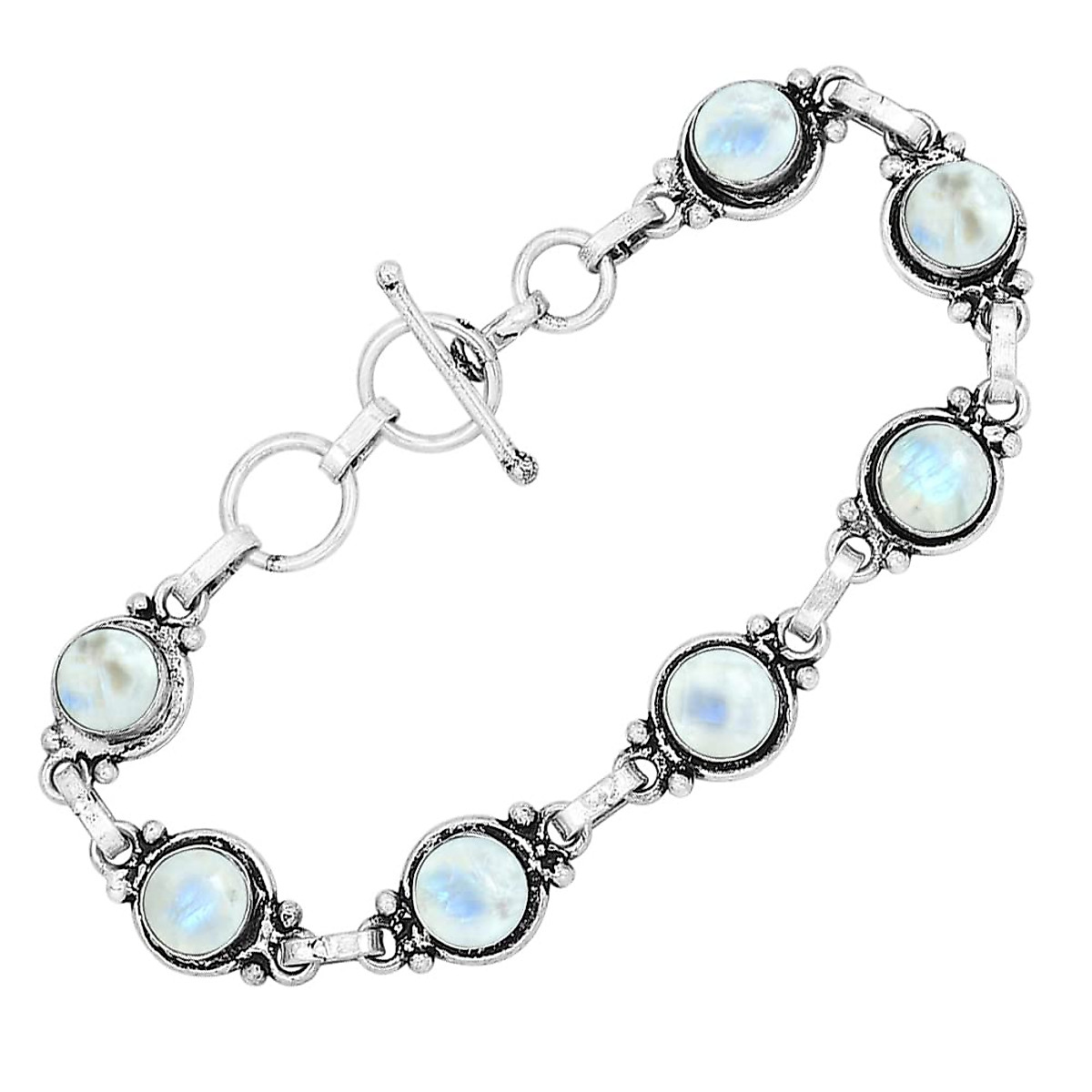 Moonstone Bracelet For Women | White Stone June Birthstone Moon Stone Handmade Link Bracelet | Mother's Day Gifts For Her | Silver Bracelets for Women | Boho Handmade Bracelets
