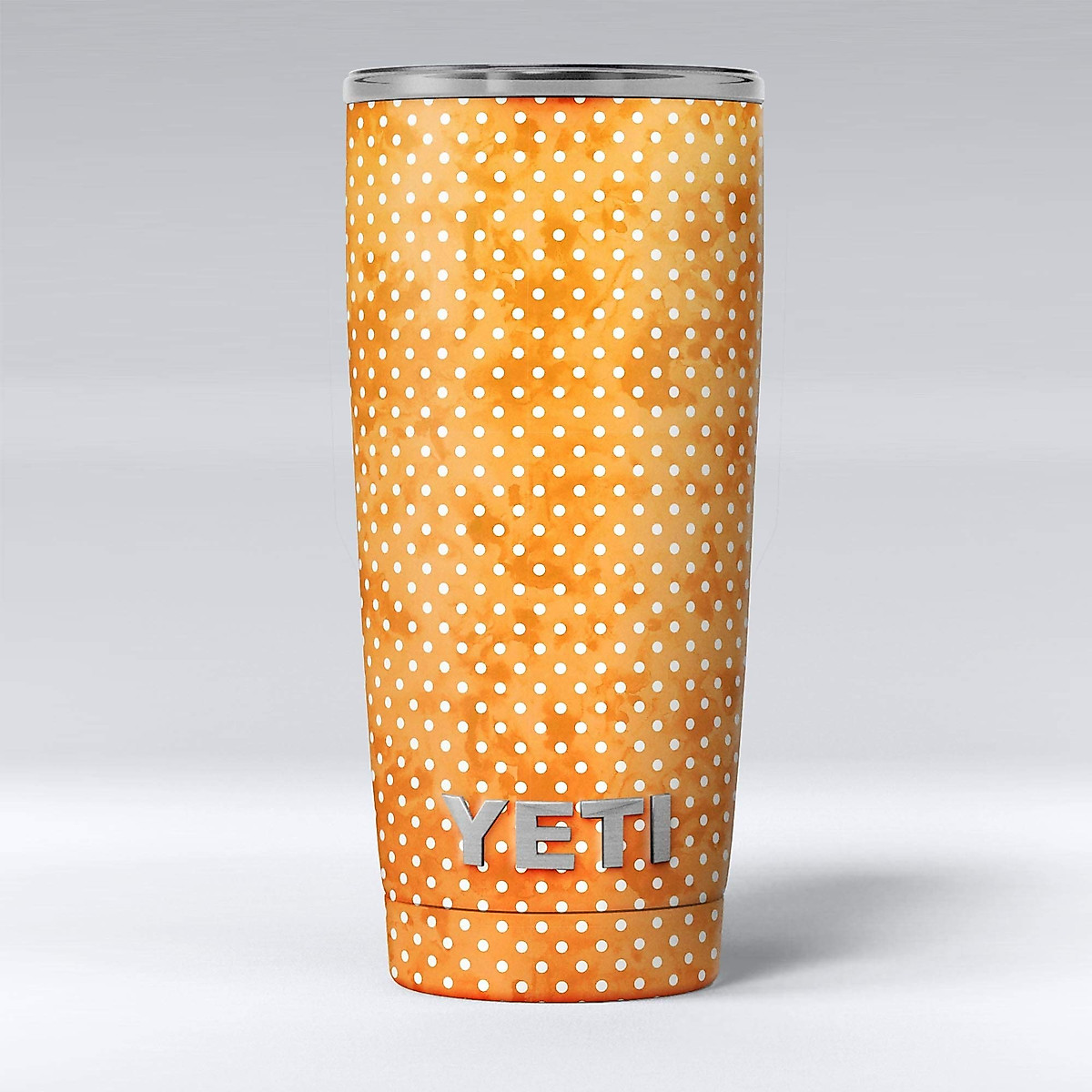 Design Skinz The Orange Grungy Watercolored Polka Dots - Skin Decal Vinyl Wrap Kit Compatible with The Yeti Rambler Cooler Tumbler Cups