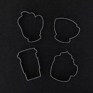 LUBTOSMN Large Coffee Cup Cookie Cutter Set-4 Piece-Coffee Mug, Hot Cocoa Mug, Lette, Teacup Cookie Fondant Biscui Cutters