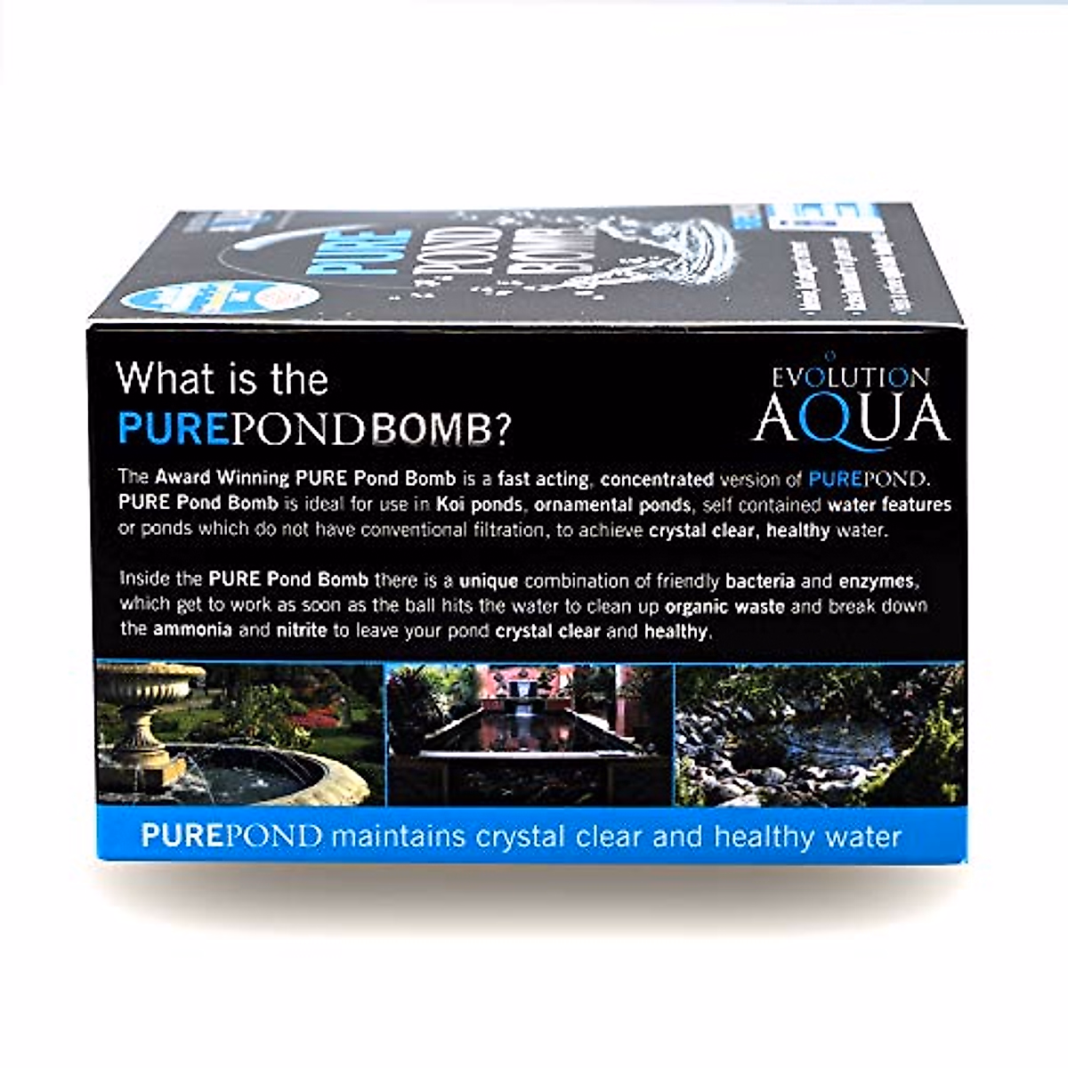 Evolution Aqua Pure Pond Bomb – for Crystal Clear Healthy Water, Treats up to 20,000 litres