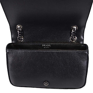Prada Pattina Glace Calf Leather Nero Black Pattina Studded Handbag Small