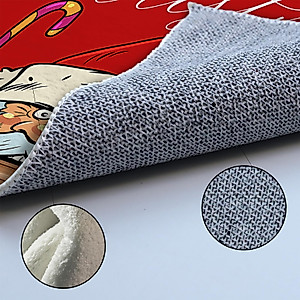 Red Santa Area Rug Carpet for Kids Teen Girls Boys Bedroom, Living Room, Washable Outdoor Indoor Accent Throw Runner Floor Mat Area+Rug Merry Christmas Summer Brown Farmhouse 3FT(Round)