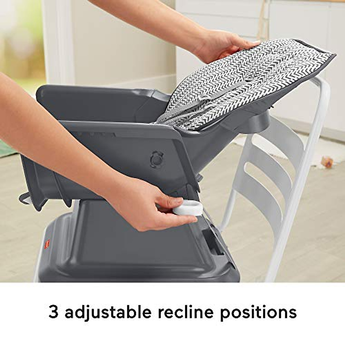 Fisher-Price Baby to Toddler High Chair SpaceSaver Simple Clean Portable Dining Seat & Booster with Washable Deep Tray & Liner, Pencil Strokes
