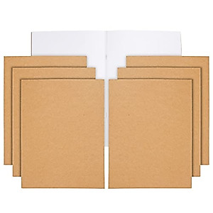 6 Pack Large Notebooks for Kids, Bulk Sketchbook 8.5x11 In, Kraft Paper Journal Set for Students, Travelers, Office (Blank Inside)
