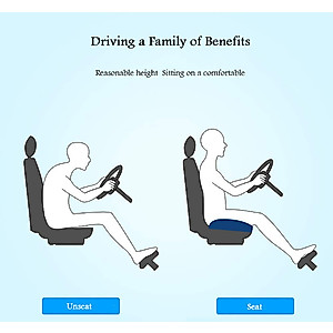 Adult Booster Seat for Car, Portable Booster Seat for Driver, Passenger , 3D Breathable Mesh Non-Slip Seat Cushions with Practical Handle for The Car, Office, Wheelchair (Extra Large) (Black)