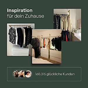 pamo Industrial pipe clothing rack metal gold - Wall mounted clothes racks for hanging clothes - Modern walk in closet - KIM III DOUBLE gold